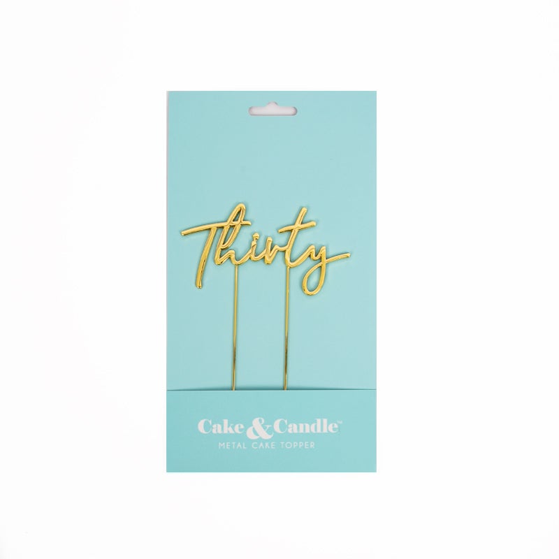 GOLD PLATED CAKE TOPPER - THIRTY | ITOPPERS CAKE AND BAKE DECORATING ...