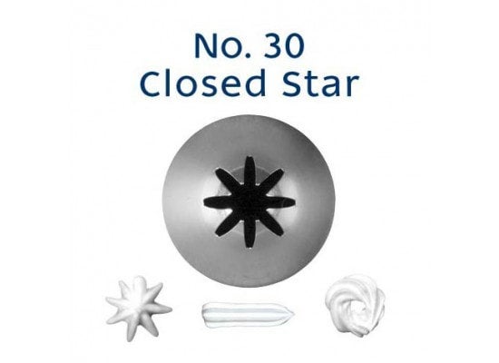 No. 30 CLOSED STAR STANDARD S/S | ITOPPERS CAKE AND BAKE DECORATING ...